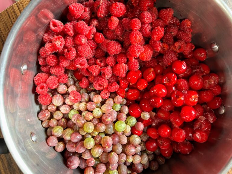 Cherry Raspberry Gooseberry Jam · Jess in the Kitchen